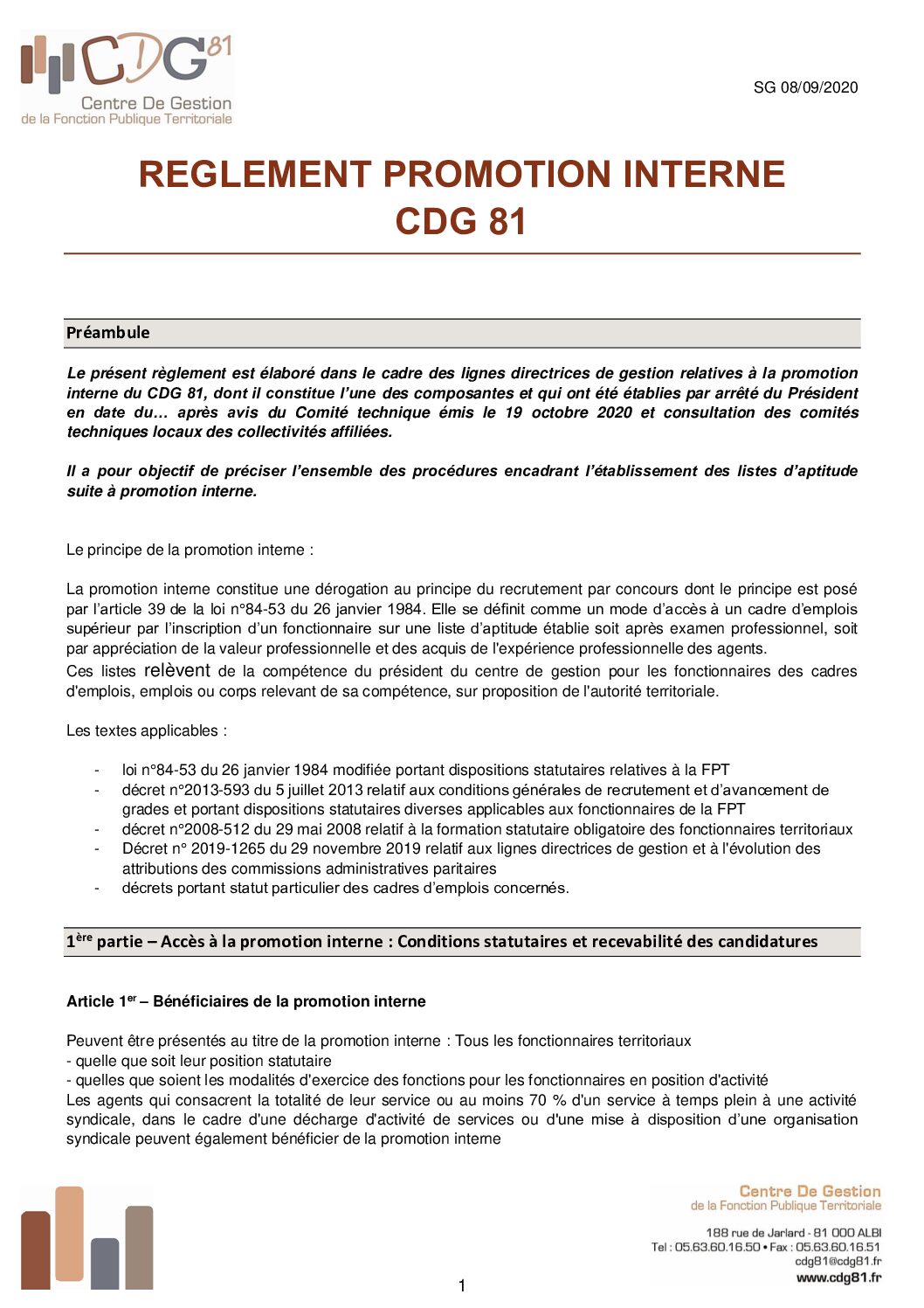 Archives des règlement - Centre de gestion du Tarn